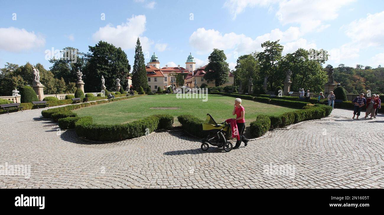 This photo taken Sept. 2, 2015, shows the grounds of Ksiaz Castle in ...