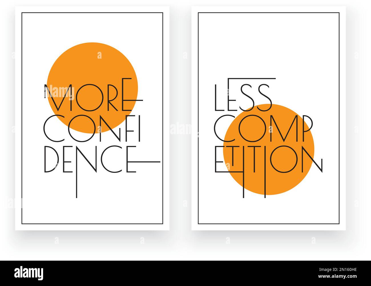 More confidence Less Competition, vector. Wording design, lettering ...
