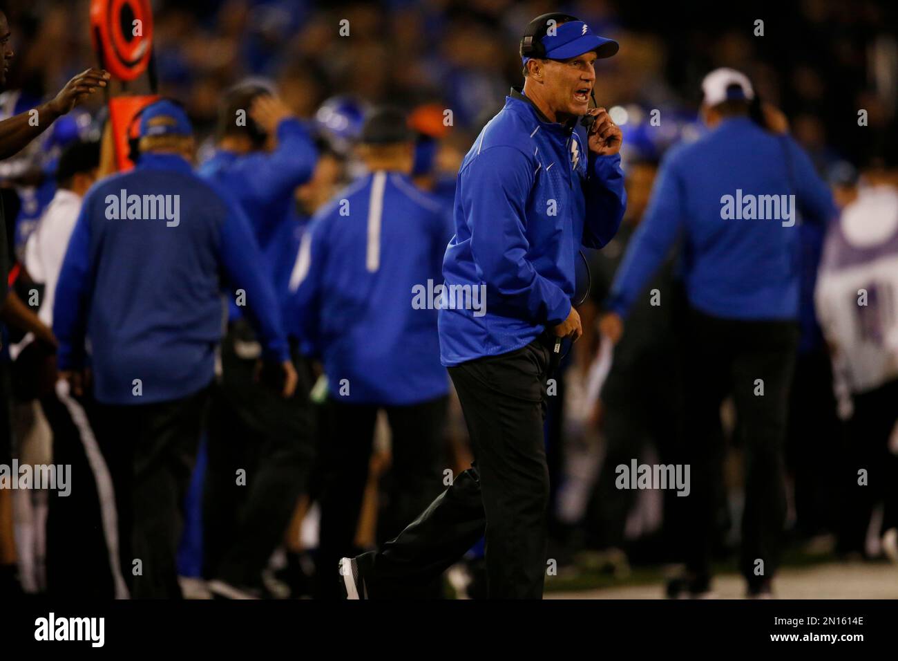 Air Force Falcons head coach Troy Calhoun directs his team against the ...