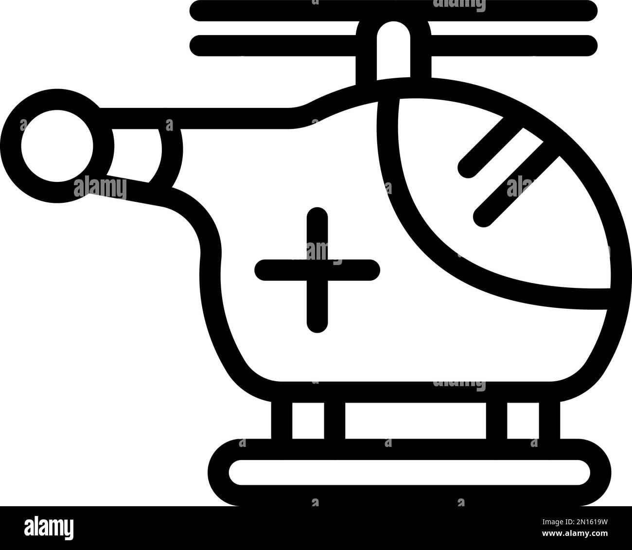 Medical helicopter icon outline vector. Emergency guard. Coast rescue ...