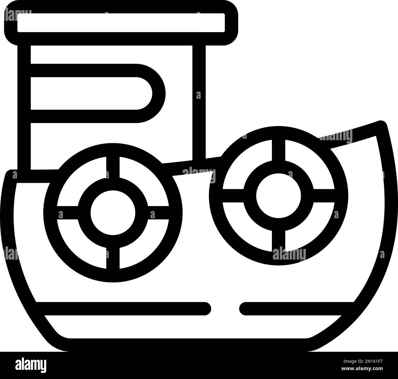 Rescue ship icon outline vector. Emergency guard. Sea boat Stock Vector ...