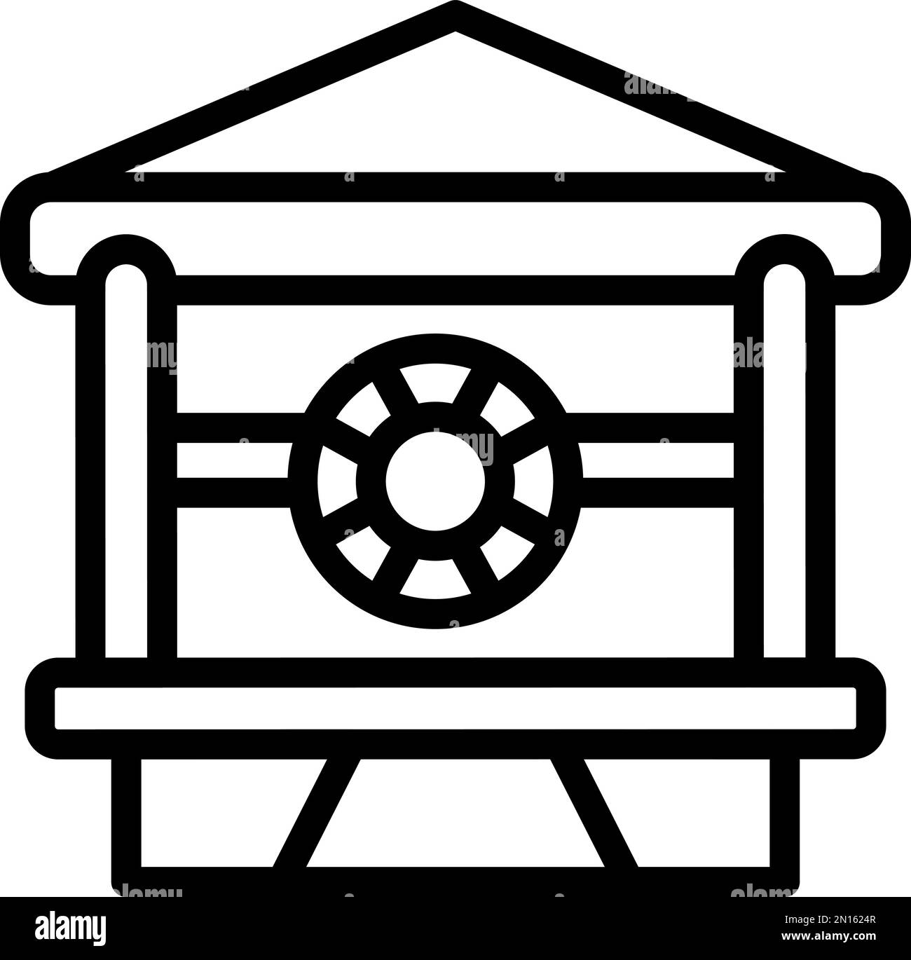 Coast guard team icon outline vector. Emergency boat. Sea ship Stock ...