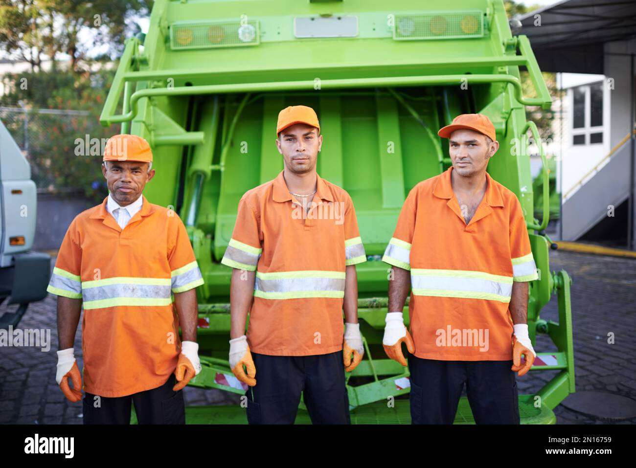 Garbage Collection The Men Who Make It Happen Cropped Portrait Of A Garbage Collection Team
