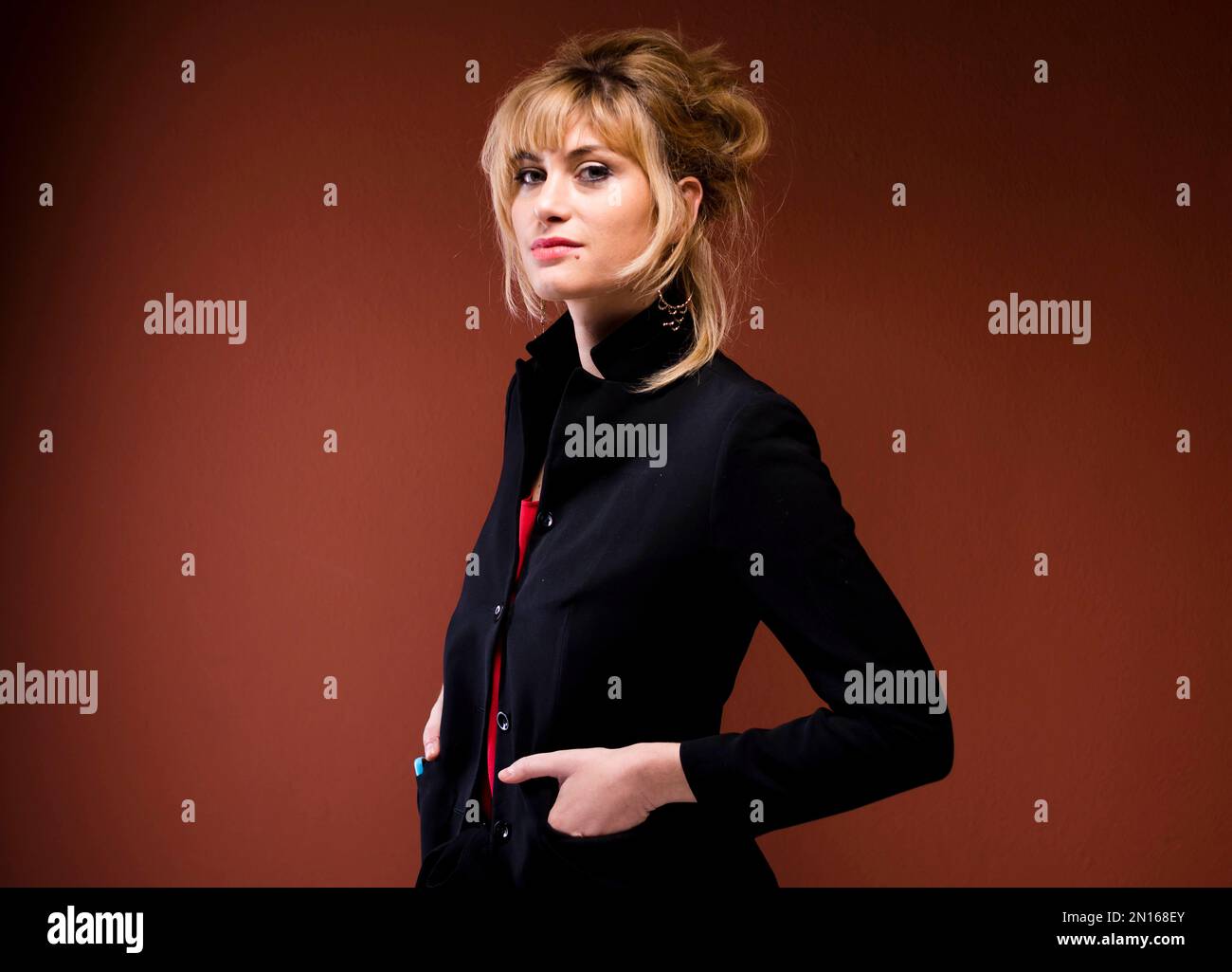 Actress Mathilde Bisson poses for portraits for the movie Au Plus Pres ...