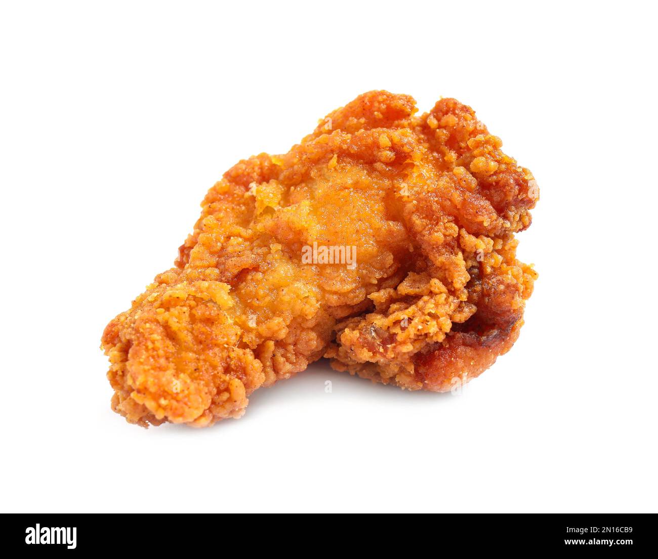 Tasty deep fried chicken piece isolated on white Stock Photo - Alamy