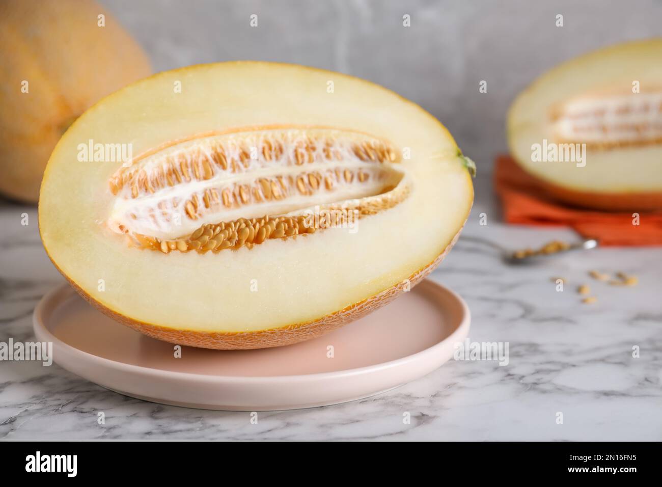 Melon on marble hi-res stock photography and images - Alamy