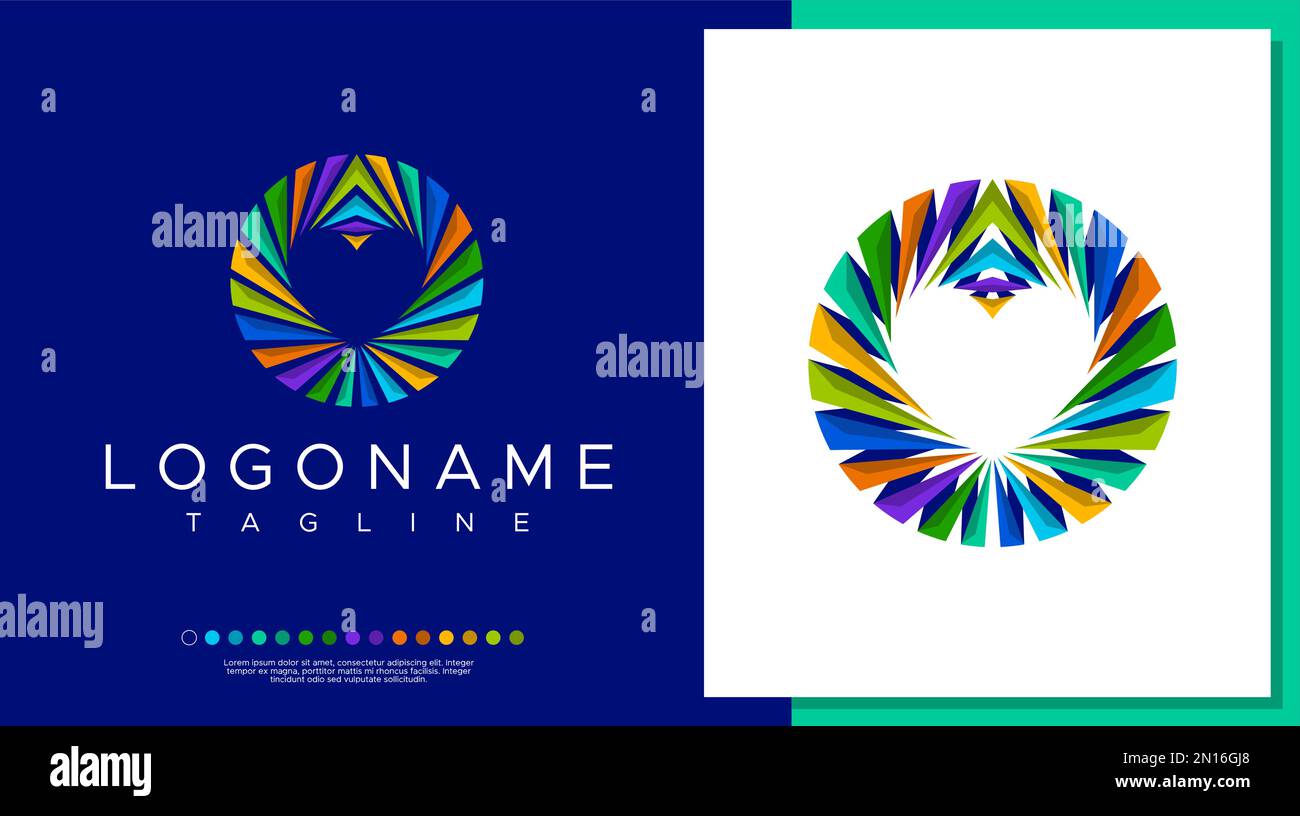 Colorful circle heart logo design vector. Fun love logo graphic ...