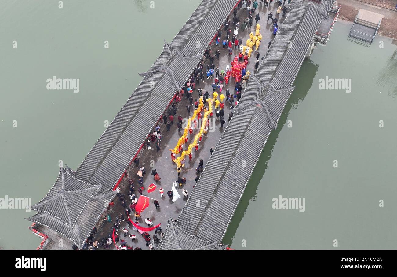 CHUZHOU, CHINA - FEBRUARY 6, 2023 - Aerial photos show people watching ...