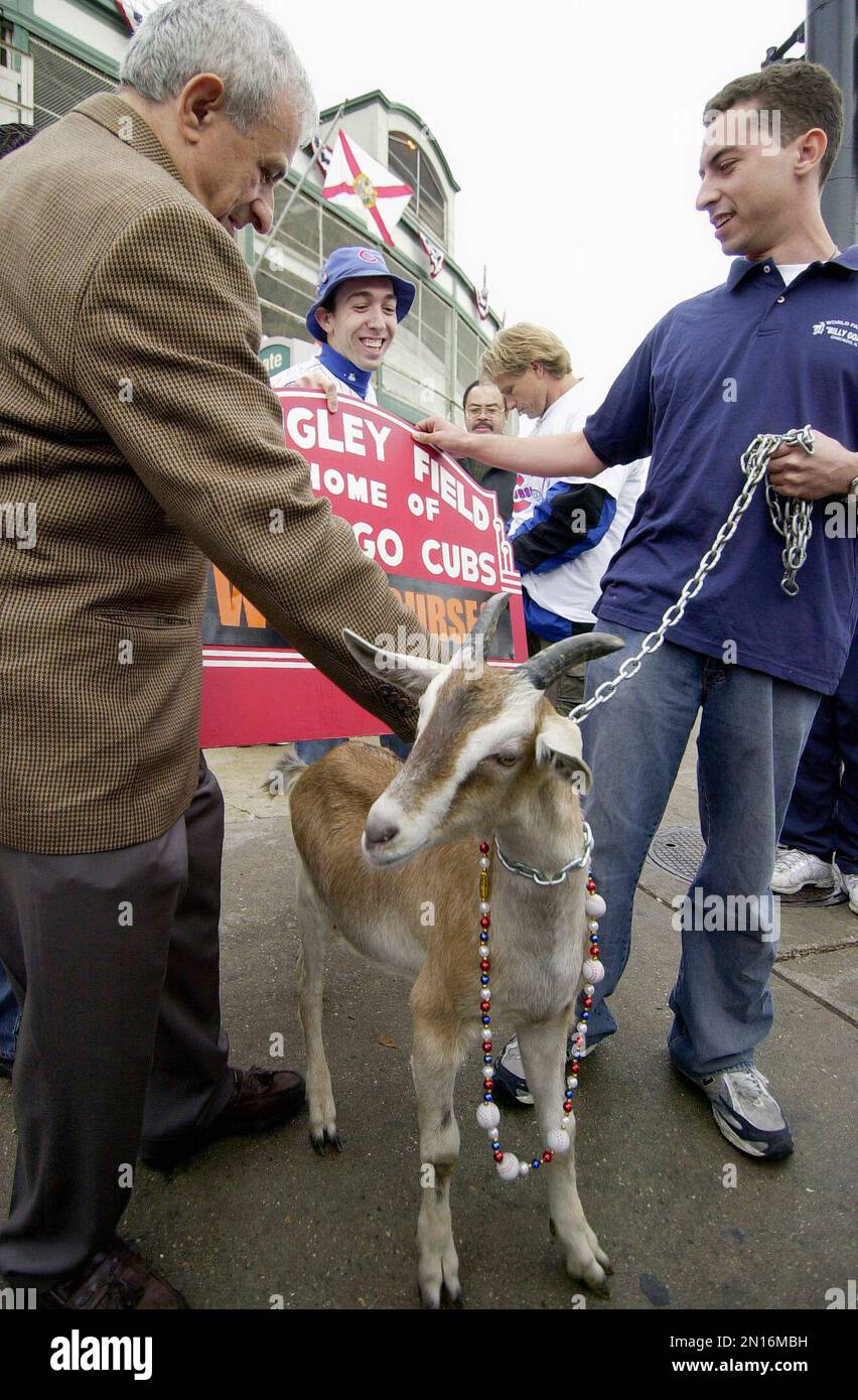 FILE - In this Oct. 14, 2003, file photo, Sam Sianis, left, and his son ...