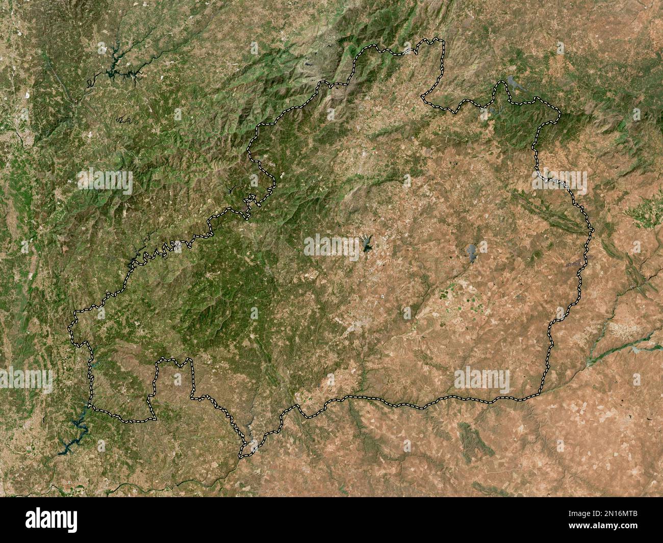 Castelo Branco, district of Portugal. High resolution satellite map ...