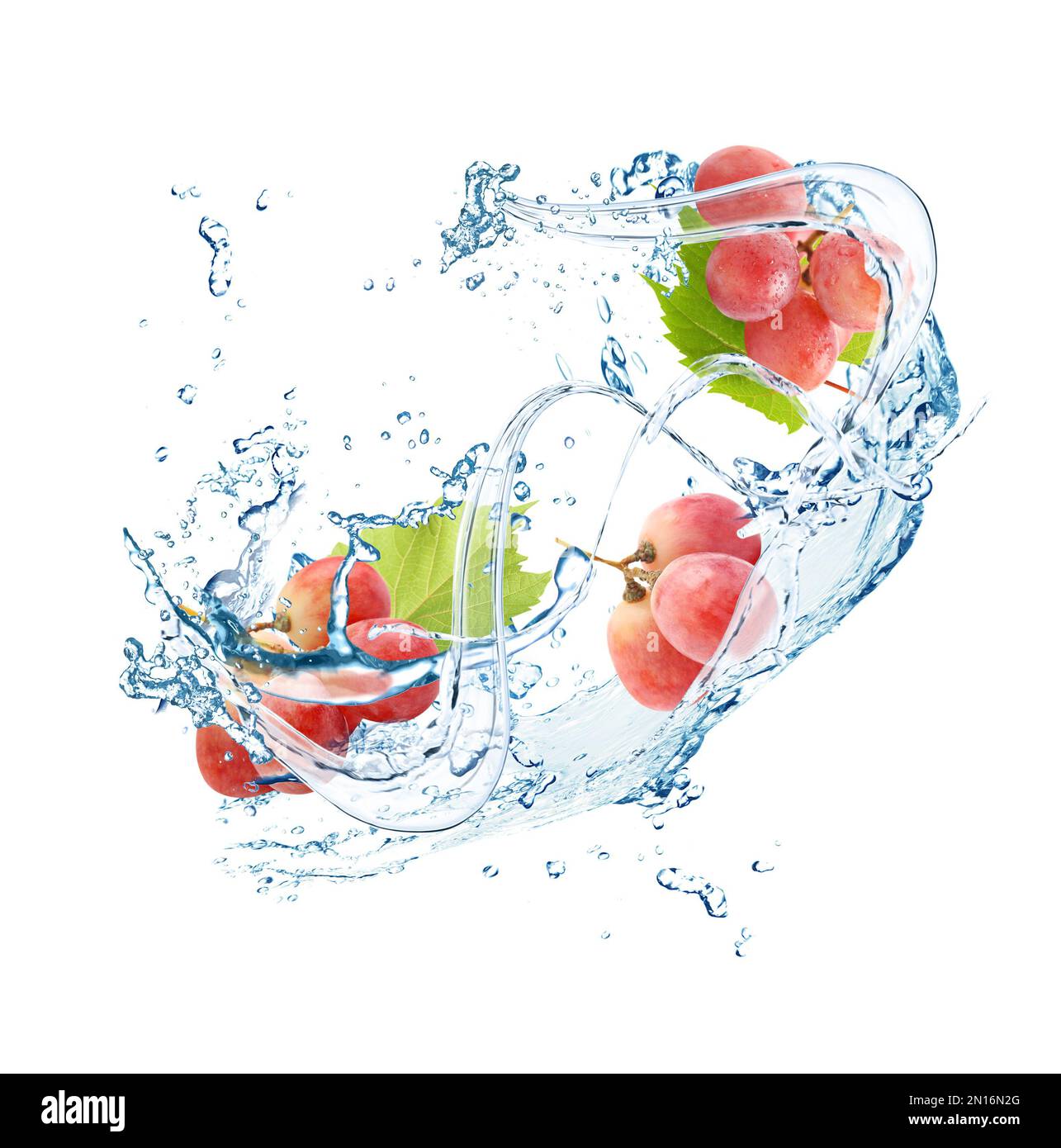 Grapes with water splash on white background Stock Photo - Alamy