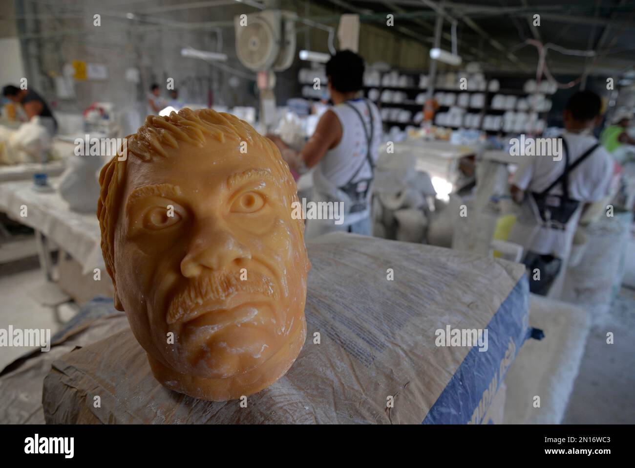 In this Tuesday, Oct. 13, 2015 photo, a wax mold used to make latex ...