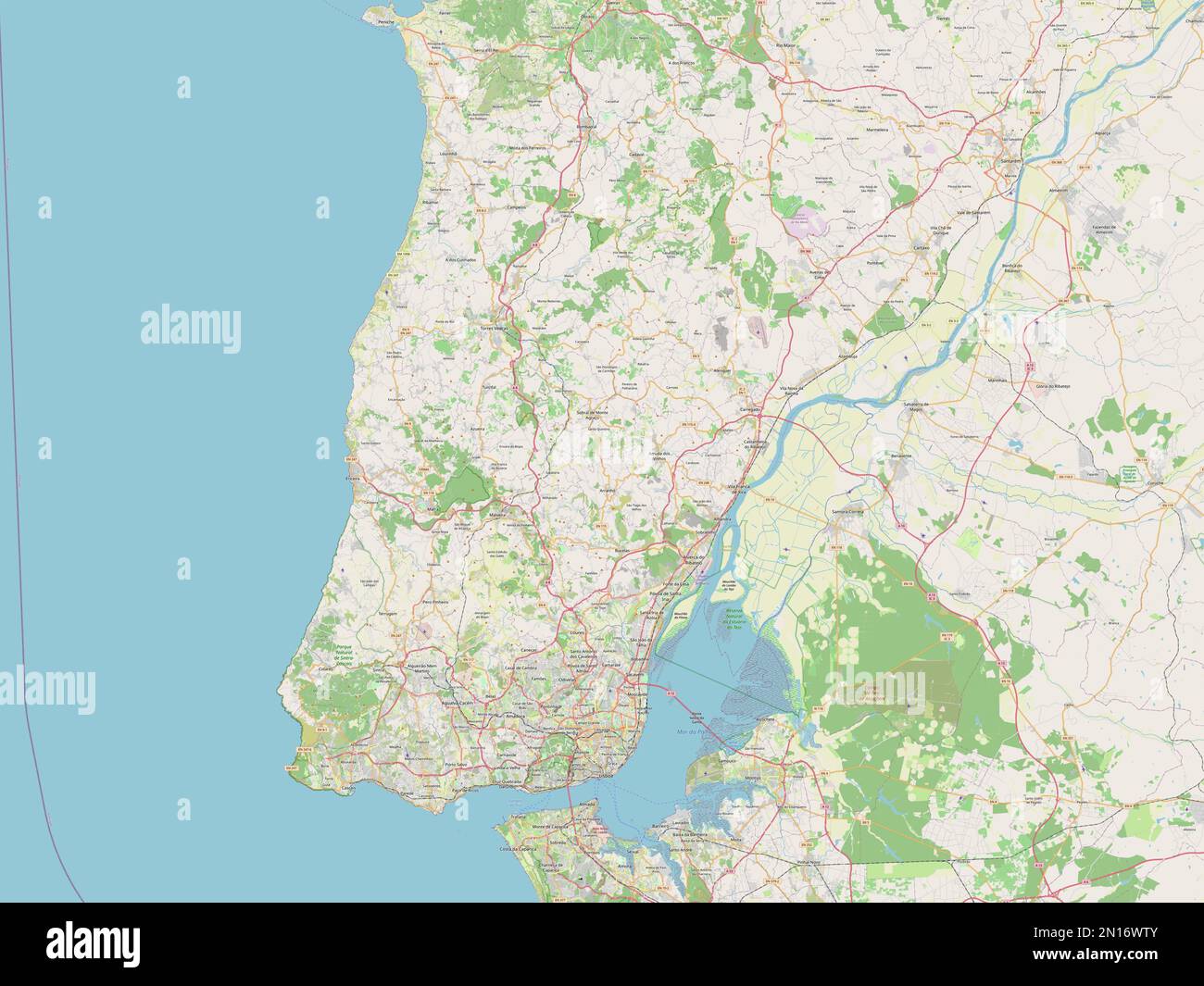 Lisboa, district of Portugal. Open Street Map Stock Photo - Alamy