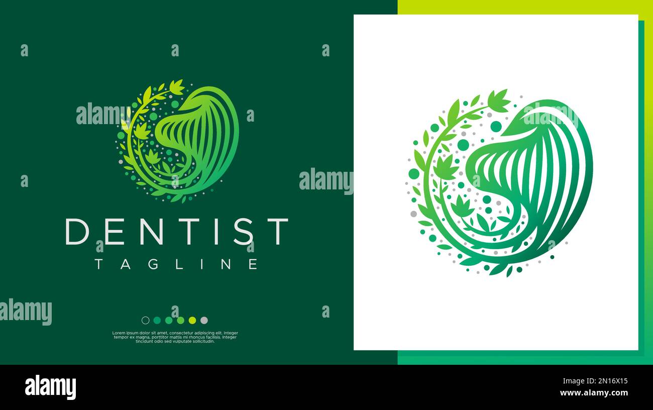 Flower dental logo design template. Plant tooth logo graphic vector ...