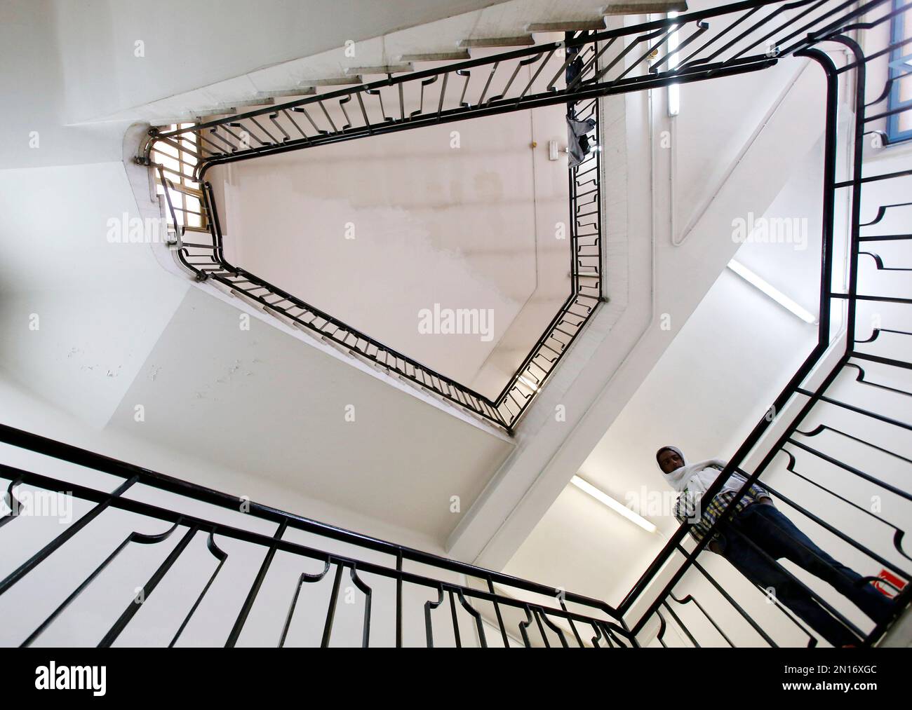 A man looks from a flight of stairs as the Progetto ARCA (Ark project ...