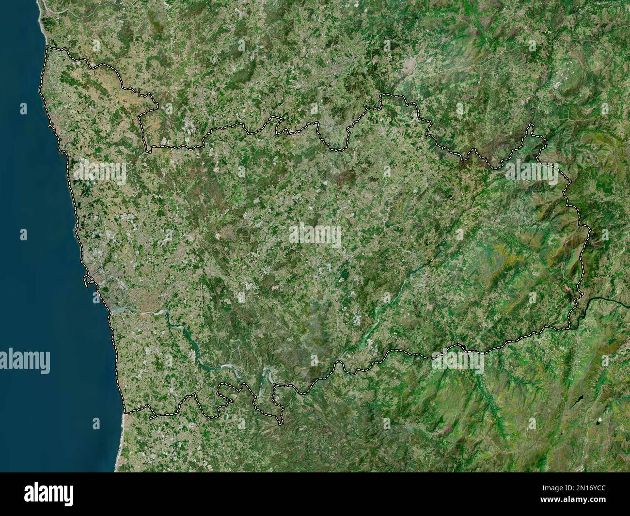 Porto, district of Portugal. High resolution satellite map Stock Photo ...