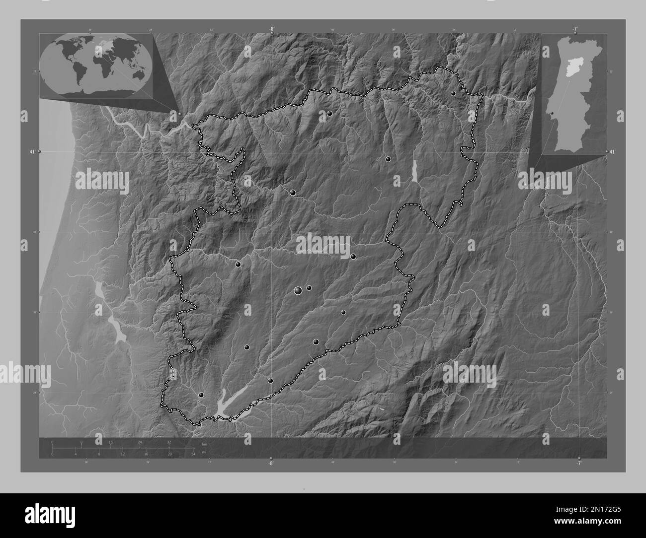 World Elevation Map Grayscale