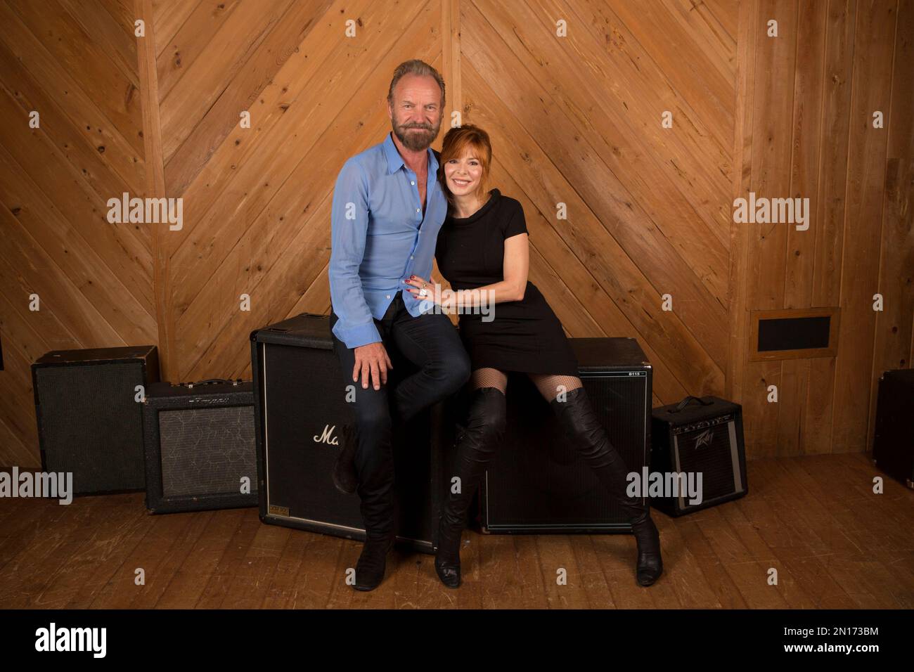 Sting and Mylene Farmer pose for a portrait at MSR Studios on Thursday ...