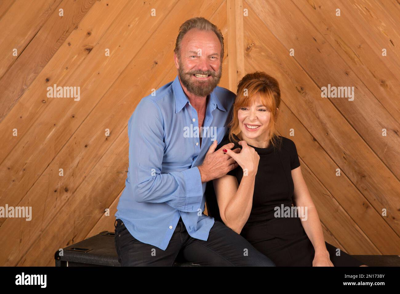 Sting and Mylene Farmer pose for a portrait at MSR Studios on Thursday ...