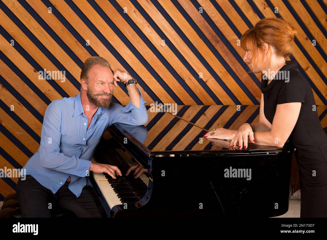 Sting and Mylene Farmer pose for a portrait at MSR Studios on Thursday ...