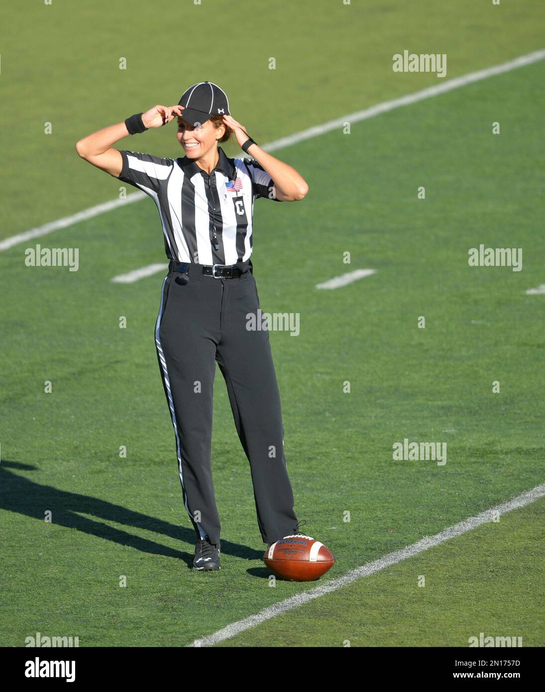 Center judge Amanda Sauer works during an NCAA college football game ...