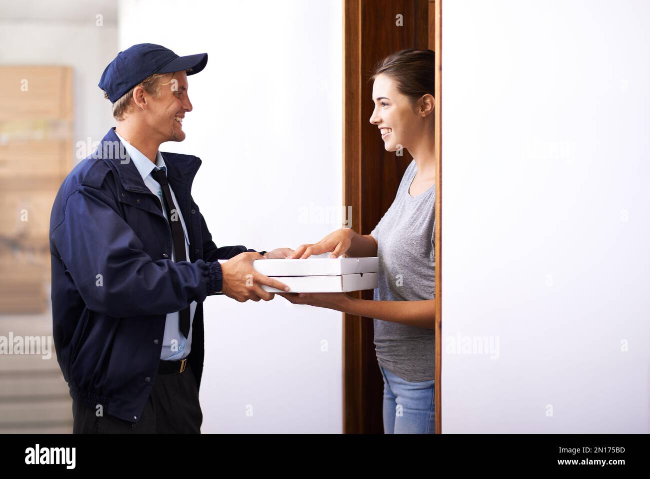 When the cutest pizza delivery guy arrives at your door. a courier ...