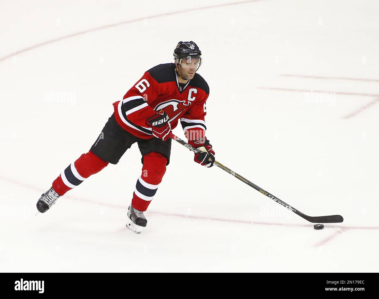 New Jersey Devils defensemen Andy Greene (6) in action against the ...