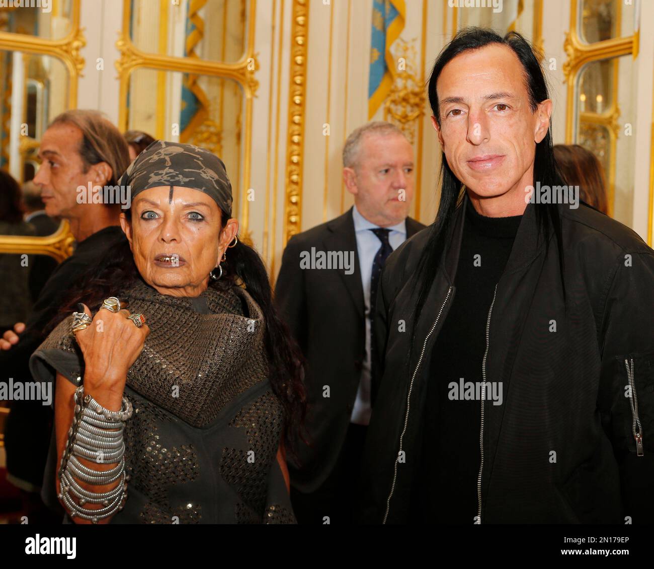 U.S fashion designer Rick Owens and his wife Michele Lamy pose before U ...