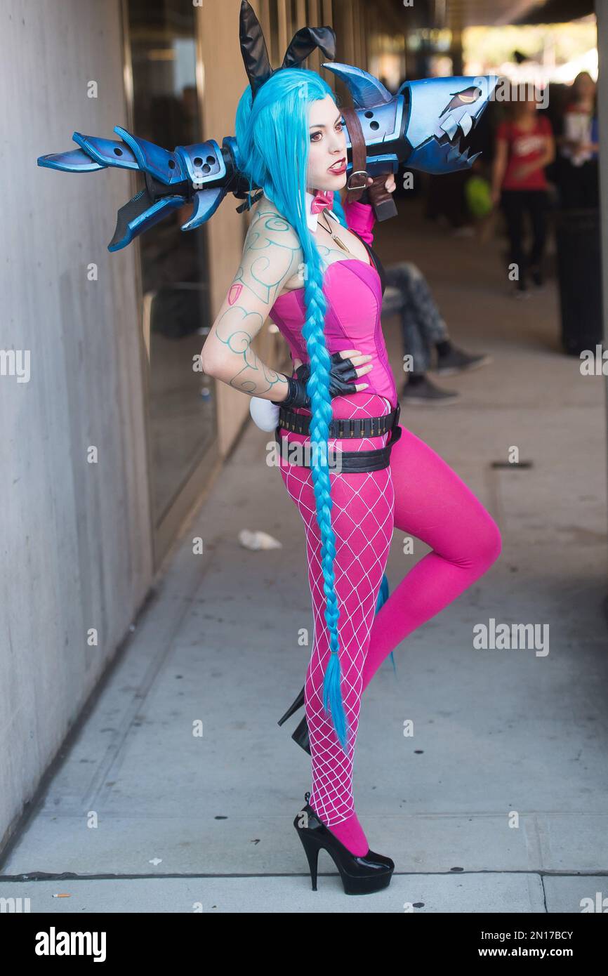 A costumed character attends New York Comic Con at the Javits Center on ...