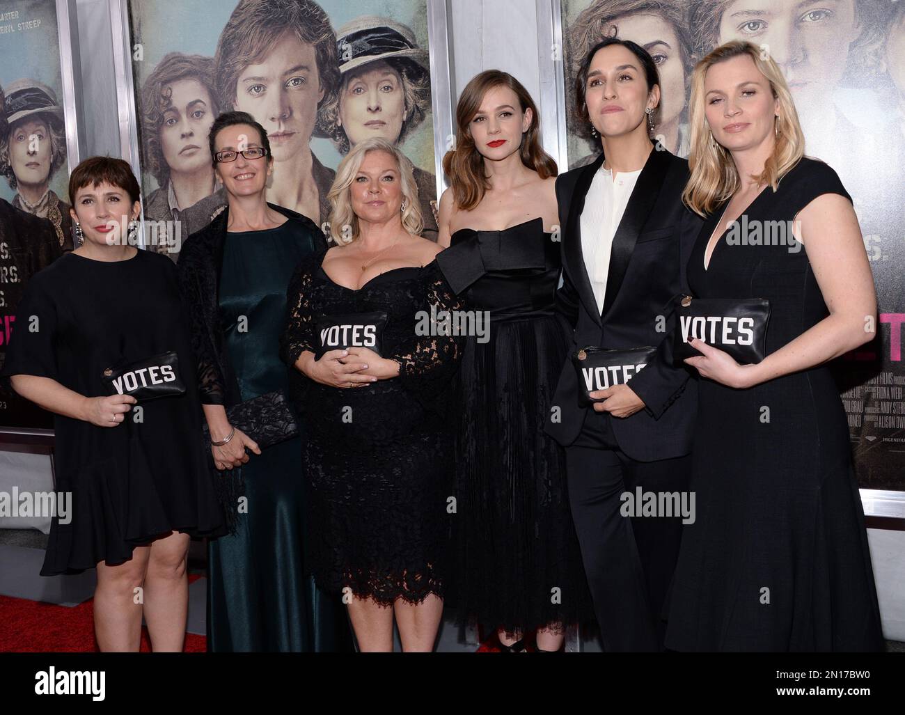 Writer Abi Morgan, from left, Helen Pankhurst, producer Alison Owen ...