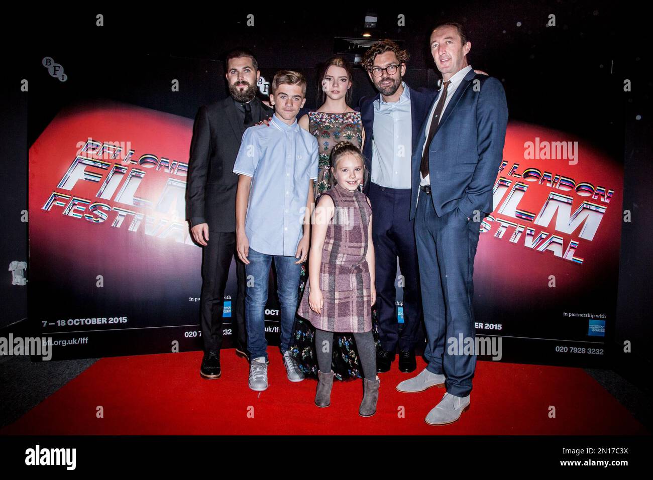 From left, director Robert Eggers, Harvey Scrimshaw, Ellie Grainger ...