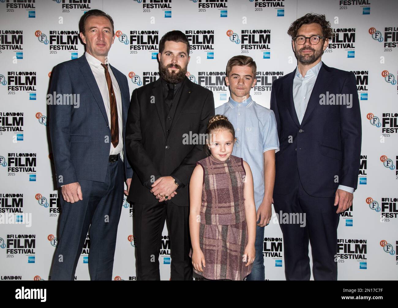 From left, Ralp Ineson, director Robert Eggers, Harvey Scrimshaw ...