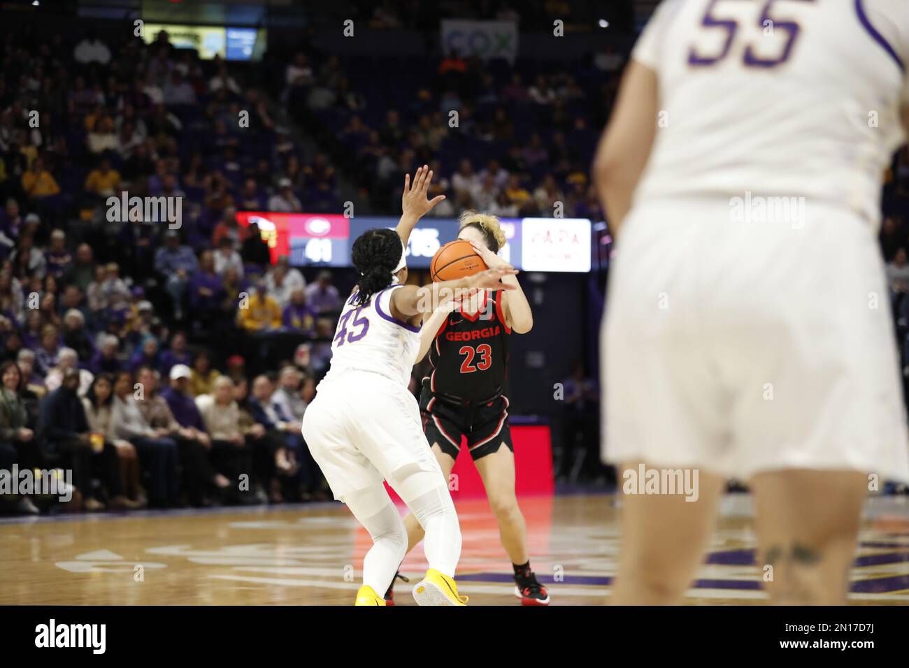 Georgia Lady Bulldogs guard Alisha Lewis (23) sets up to shoot a three ...