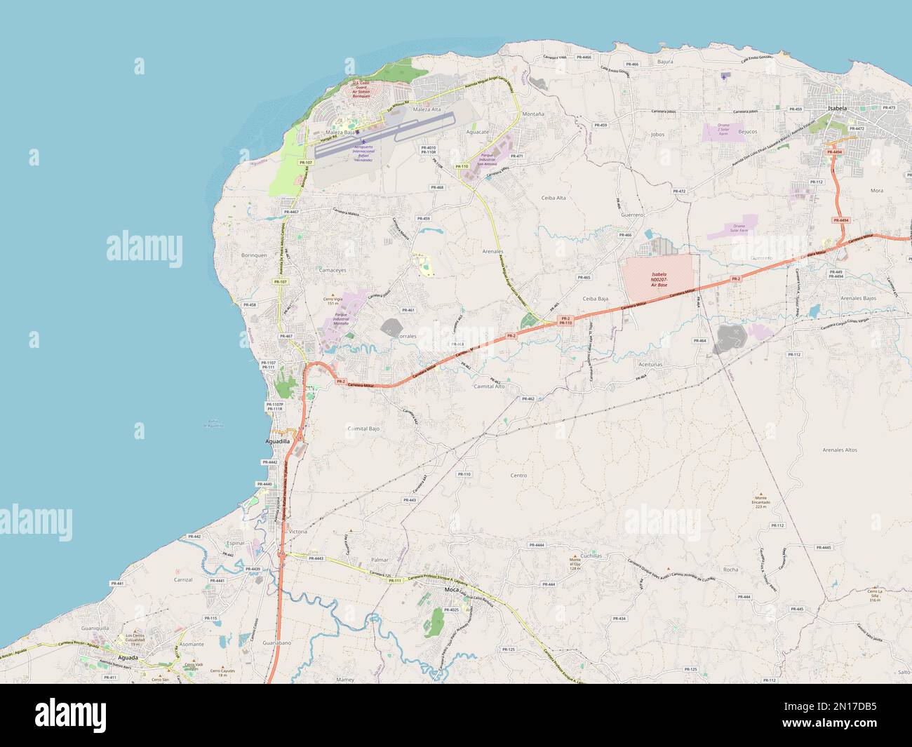 Aguadilla, municipality of Puerto Rico. Open Street Map Stock Photo - Alamy