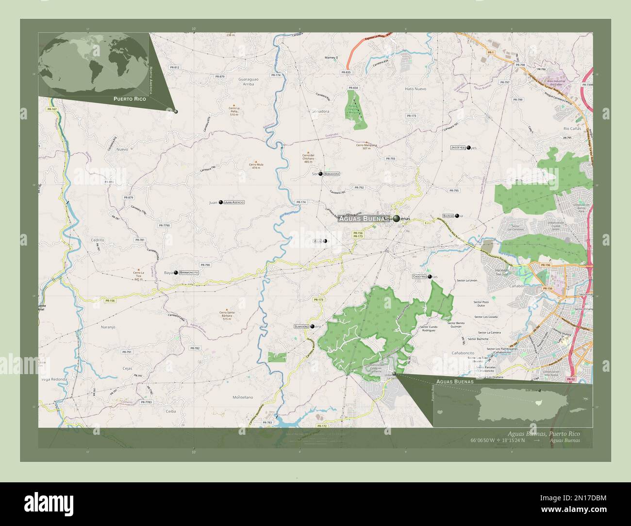 Aguas Buenas, municipality of Puerto Rico. Open Street Map. Locations ...