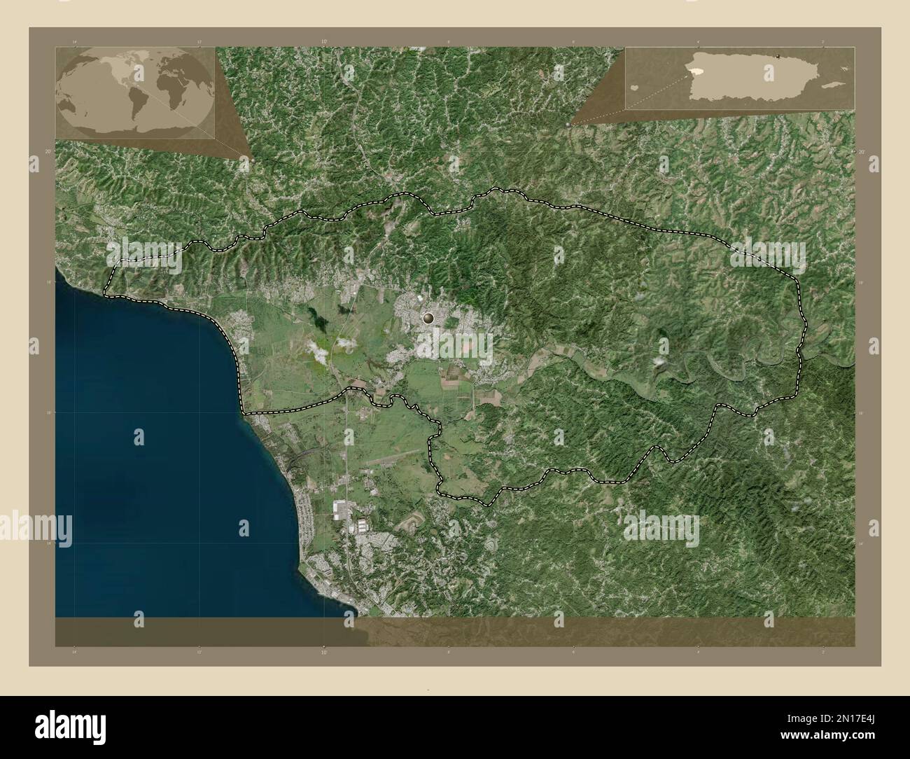 Anasco, municipality of Puerto Rico. High resolution satellite map ...