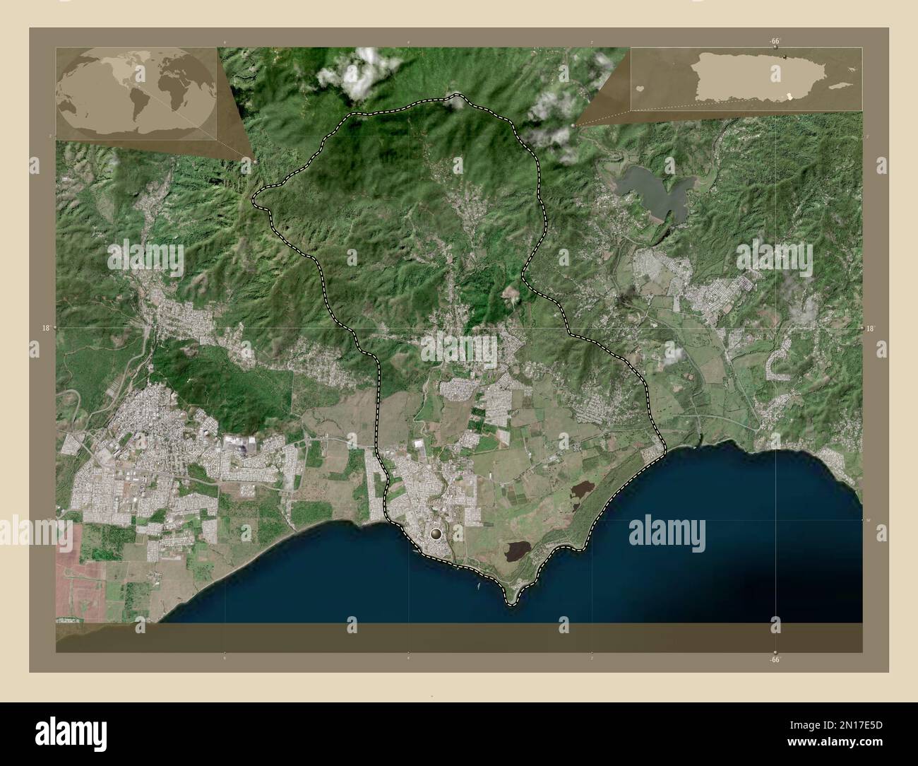 Arroyo, municipality of Puerto Rico. High resolution satellite map ...