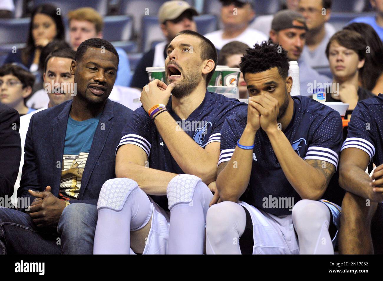 Memphis Grizzlies players Tony Allen (from left), Marc Gasol and ...