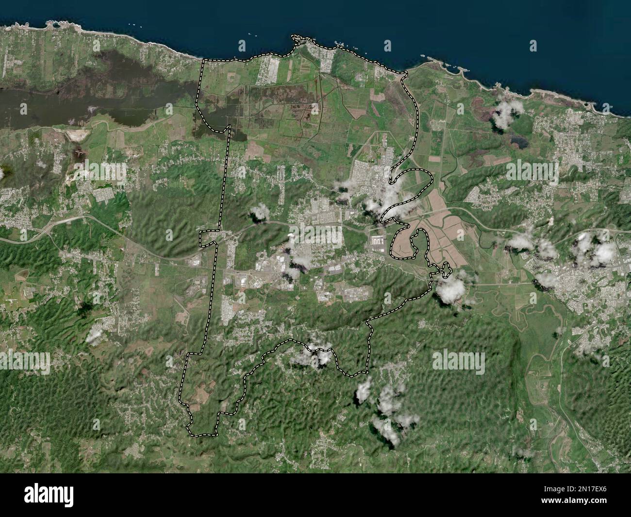 Barceloneta, municipality of Puerto Rico. High resolution satellite map ...