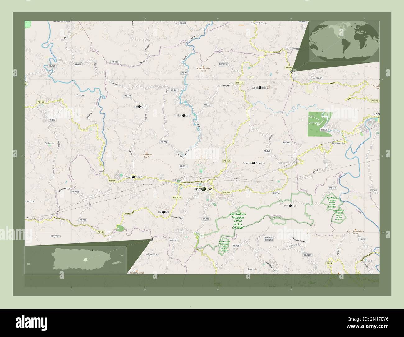 Barranquitas, municipality of Puerto Rico. Open Street Map. Locations ...