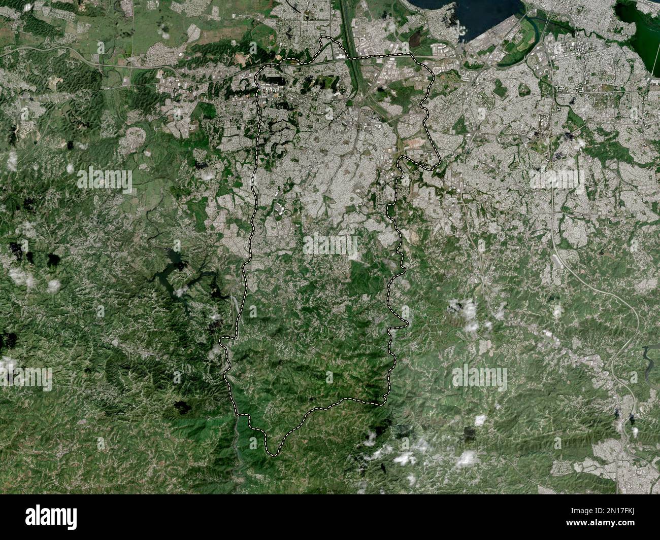 Bayamon, municipality of Puerto Rico. High resolution satellite map ...