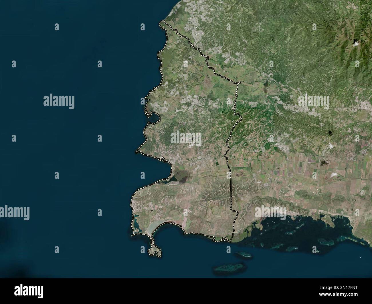 Cabo Rojo, municipality of Puerto Rico. Grayscale elevation map with ...