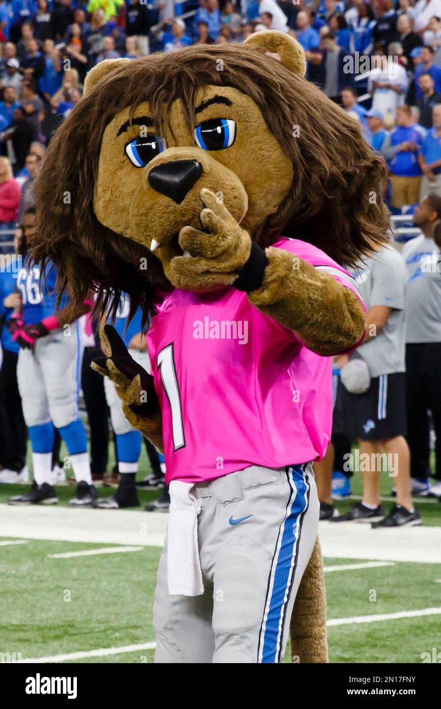 Detroit Lions mascot Roary prior to an NFL football game against the ...