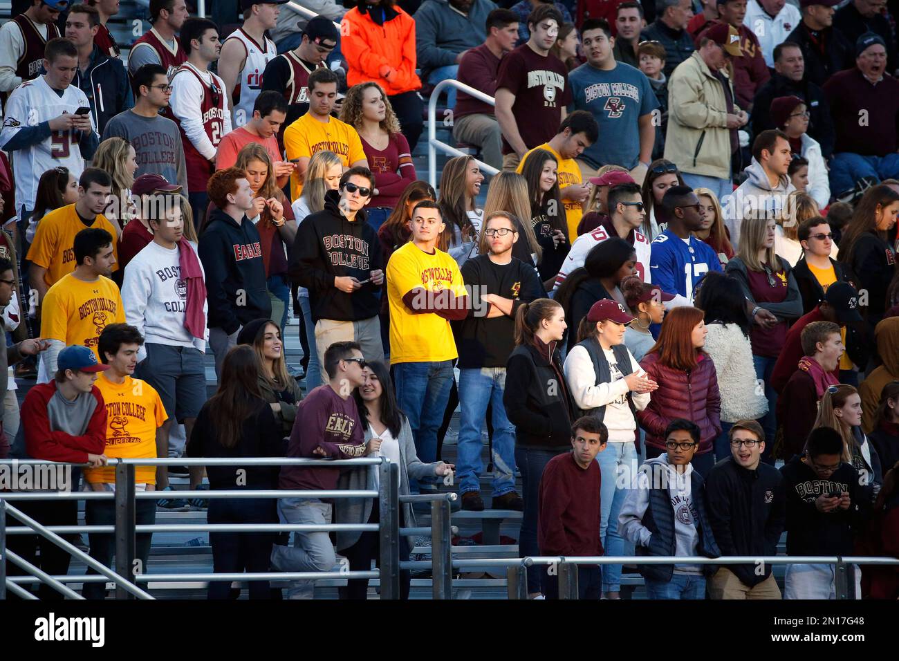 Boston College fans in the stands during the fourth quarter of an NCAA ...