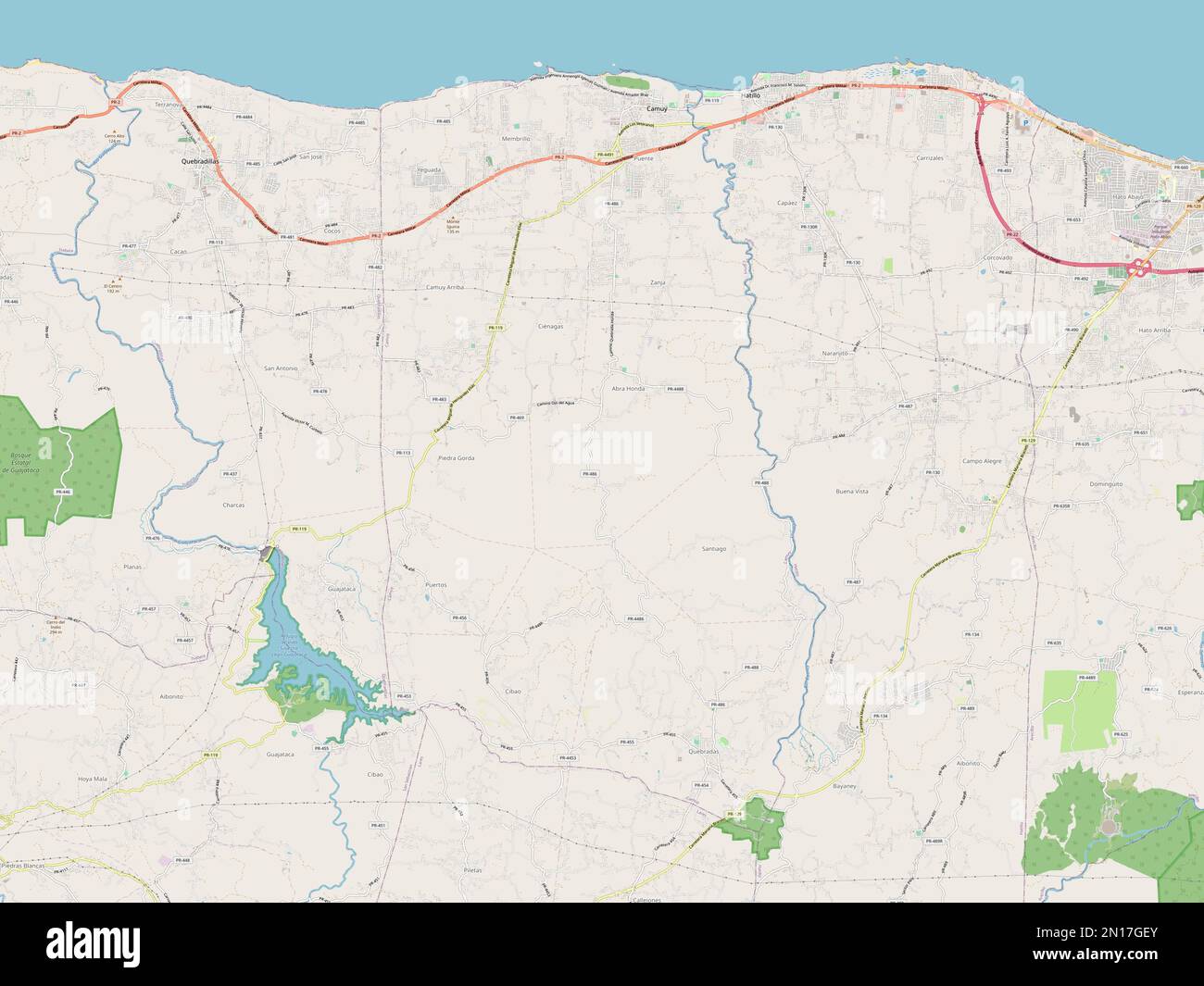 Camuy, municipality of Puerto Rico. Open Street Map Stock Photo - Alamy