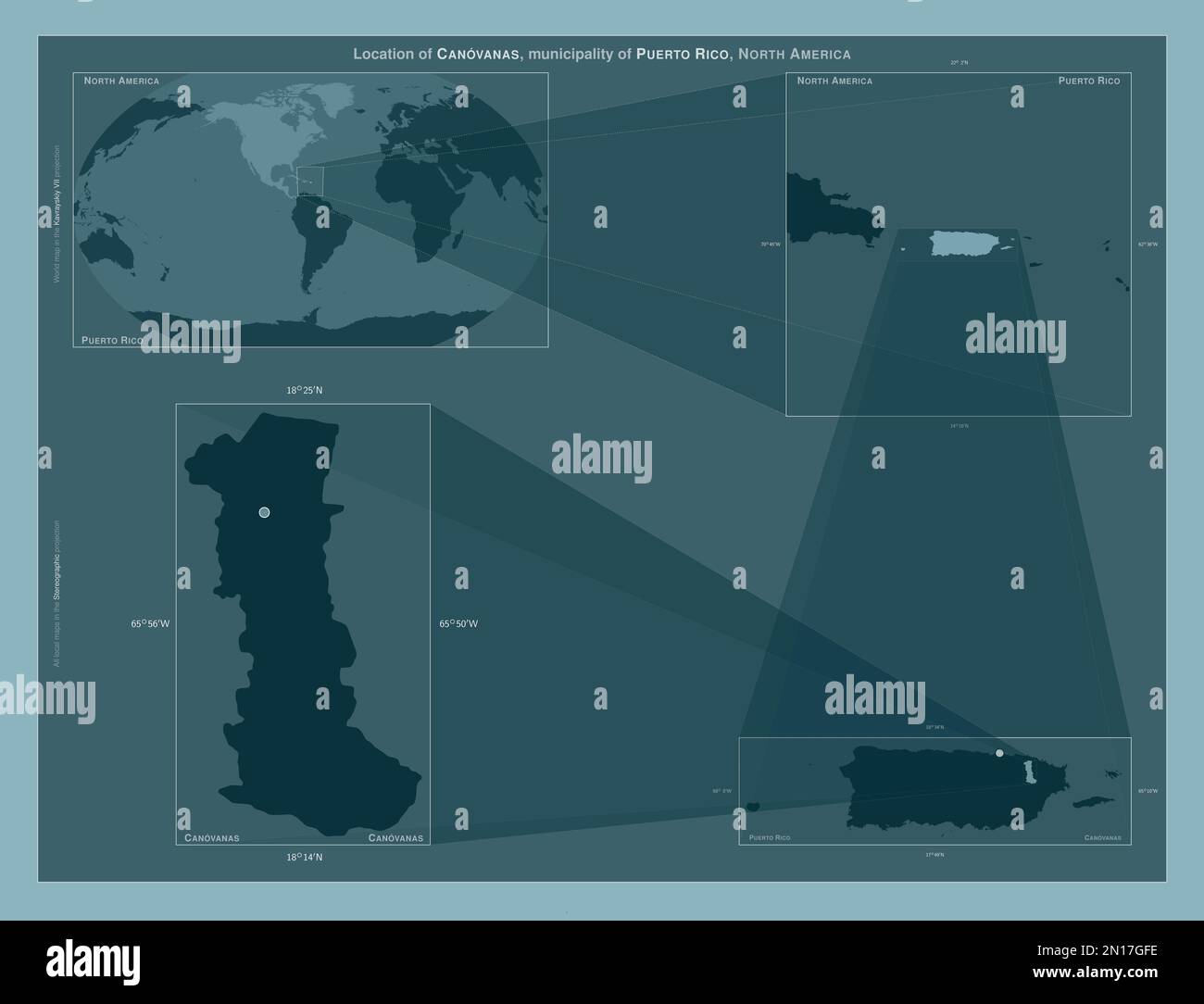 Canovanas, municipality of Puerto Rico. Diagram showing the location of ...