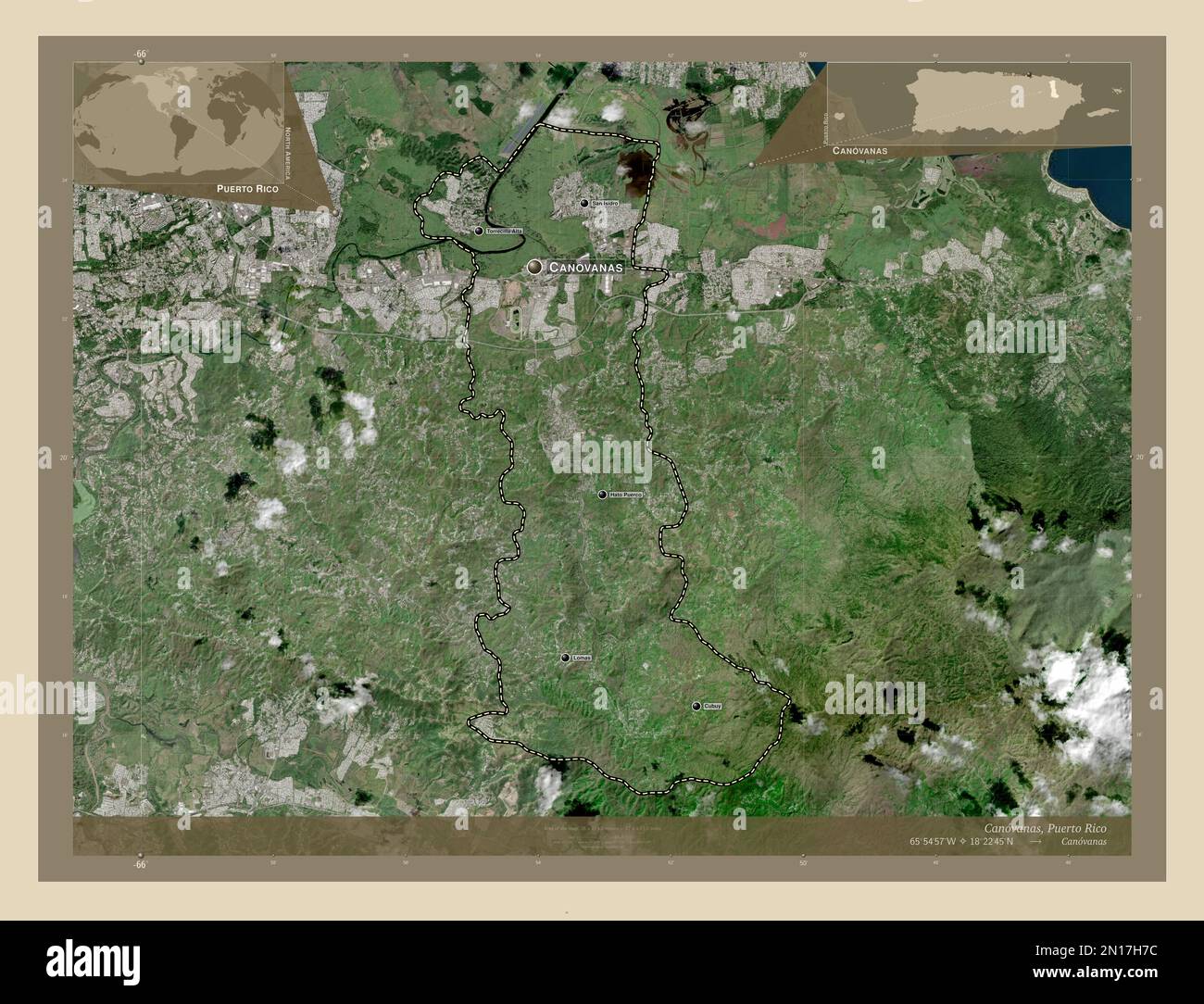 Canovanas, municipality of Puerto Rico. High resolution satellite map ...