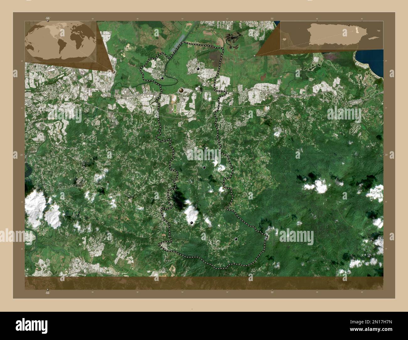Canovanas, municipality of Puerto Rico. Low resolution satellite map ...