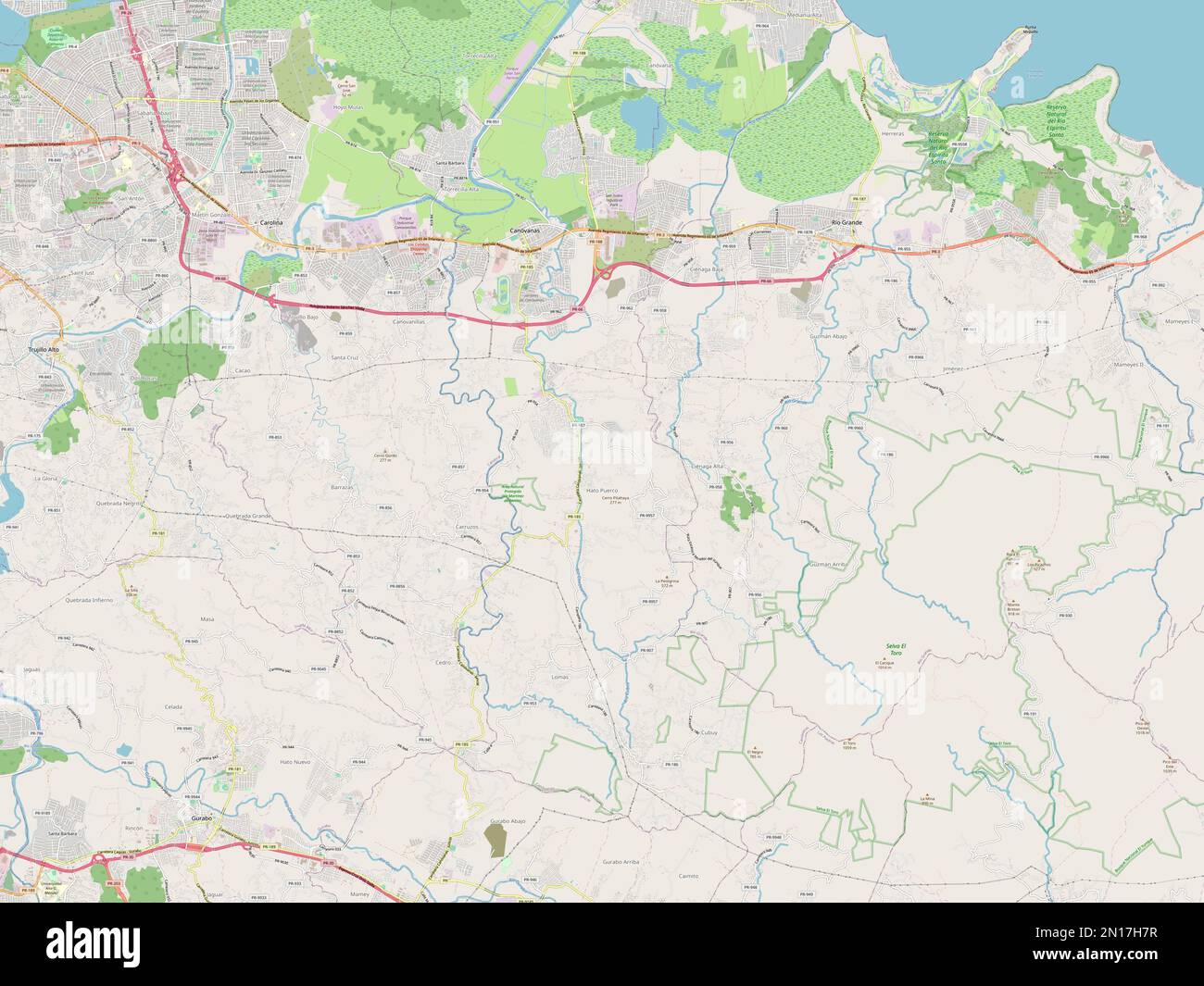 Canovanas, municipality of Puerto Rico. Open Street Map Stock Photo - Alamy