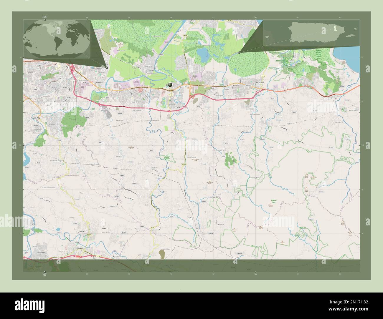 Canovanas, municipality of Puerto Rico. Open Street Map. Corner ...